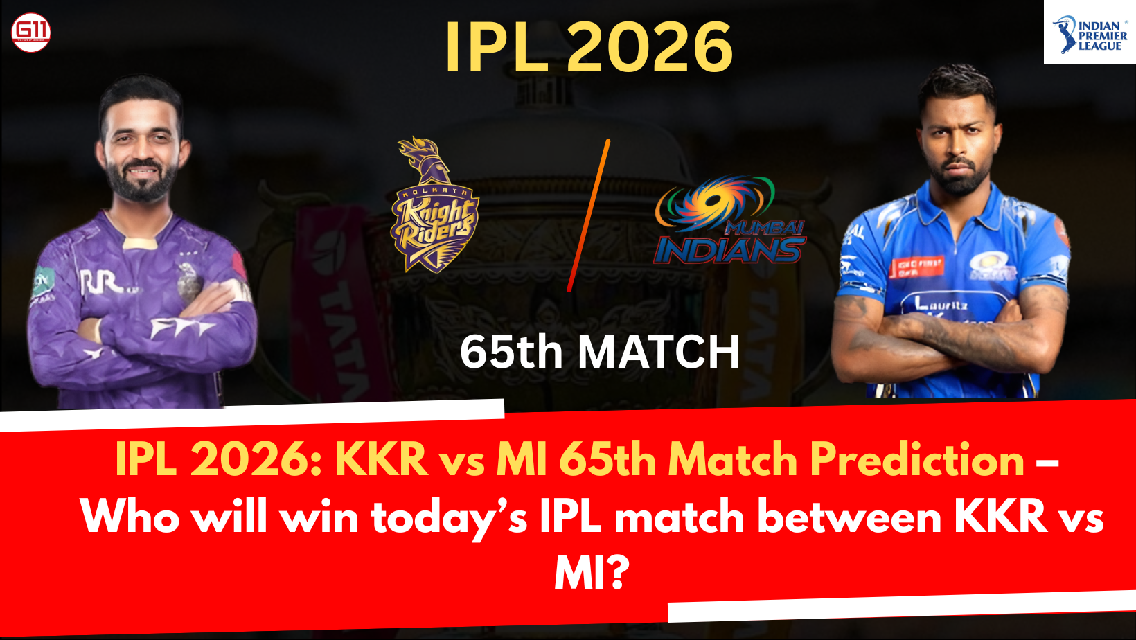 IPL 2026: KKR vs MI 65th Match Prediction – Who will win today’s IPL ...