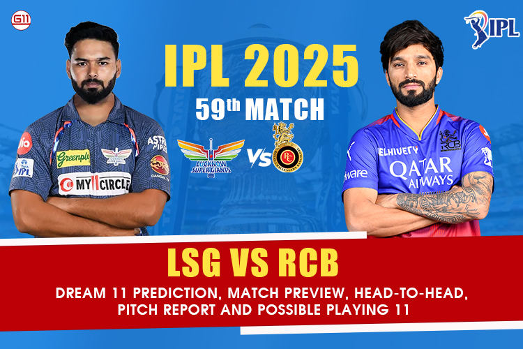 LSG vs RCB 59th Match IPL 2025: Dream 11 Prediction, Match Preview, Head-to-Head, And Pitch Report